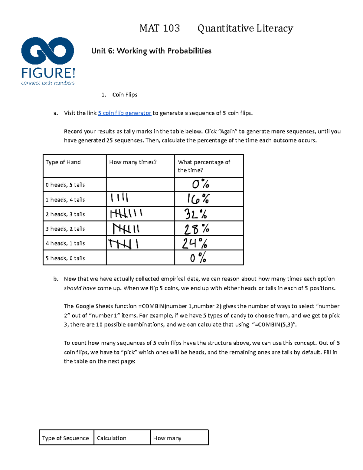 Copy of Unit 6.1 Working with Probabilities - MAT 103 Quantitative ...