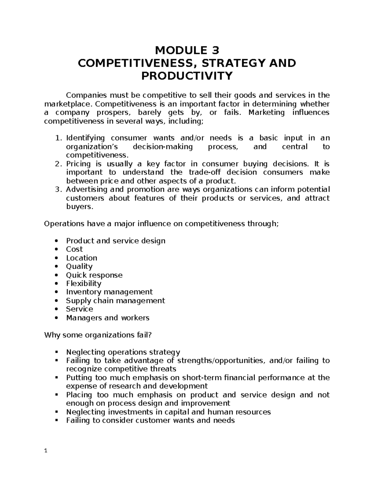 Module-3-5 - MODULE 3 COMPETITIVENESS, STRATEGY AND PRODUCTIVITY ...