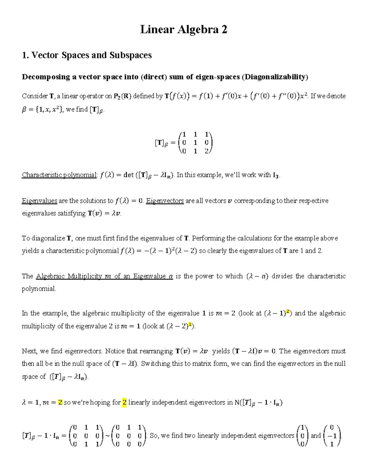 Linear-Algebra-2 - Everything you need to know to pass math 252 ...
