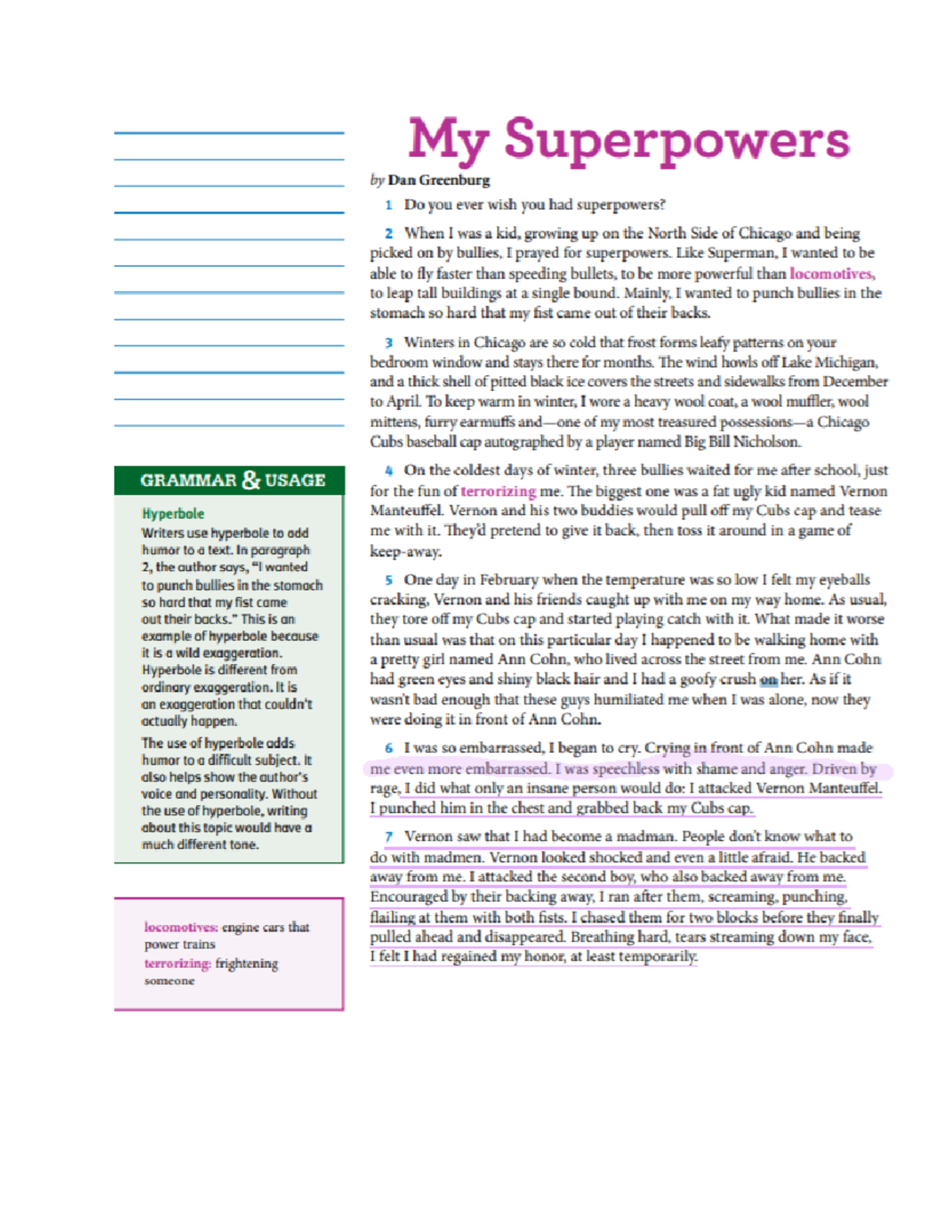 My Superpowers PDF - bro no - GRAMMAR & USAGE ####### Hyperbole ...