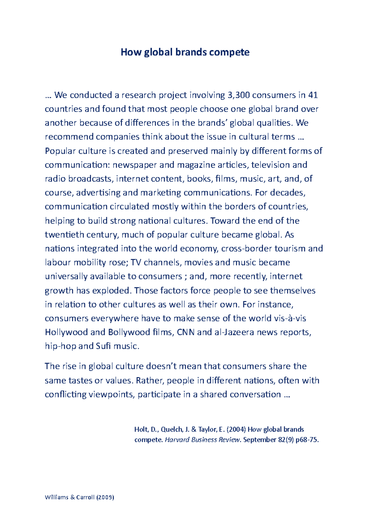 How global brands compete exercise on plagiarism - How global brands ...