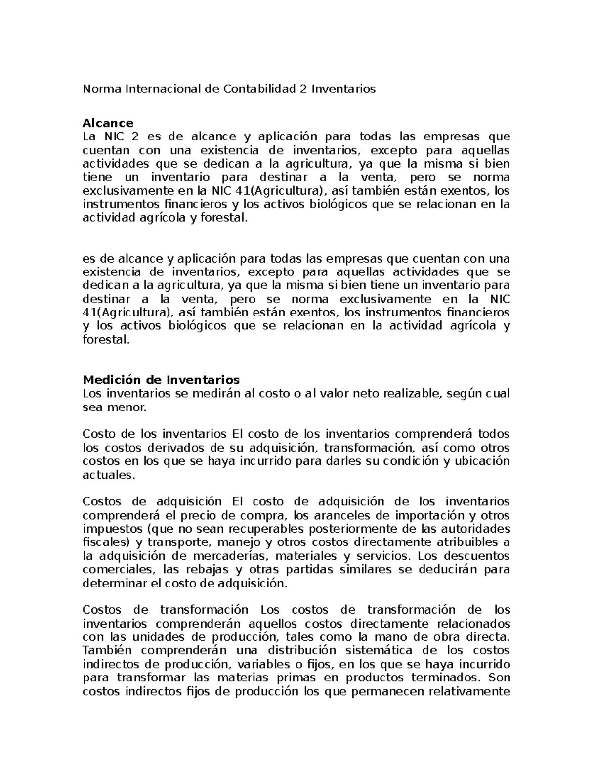 Stephanie NIC 2, 23, 37 - Norma Internacional de Contabilidad 2 ...