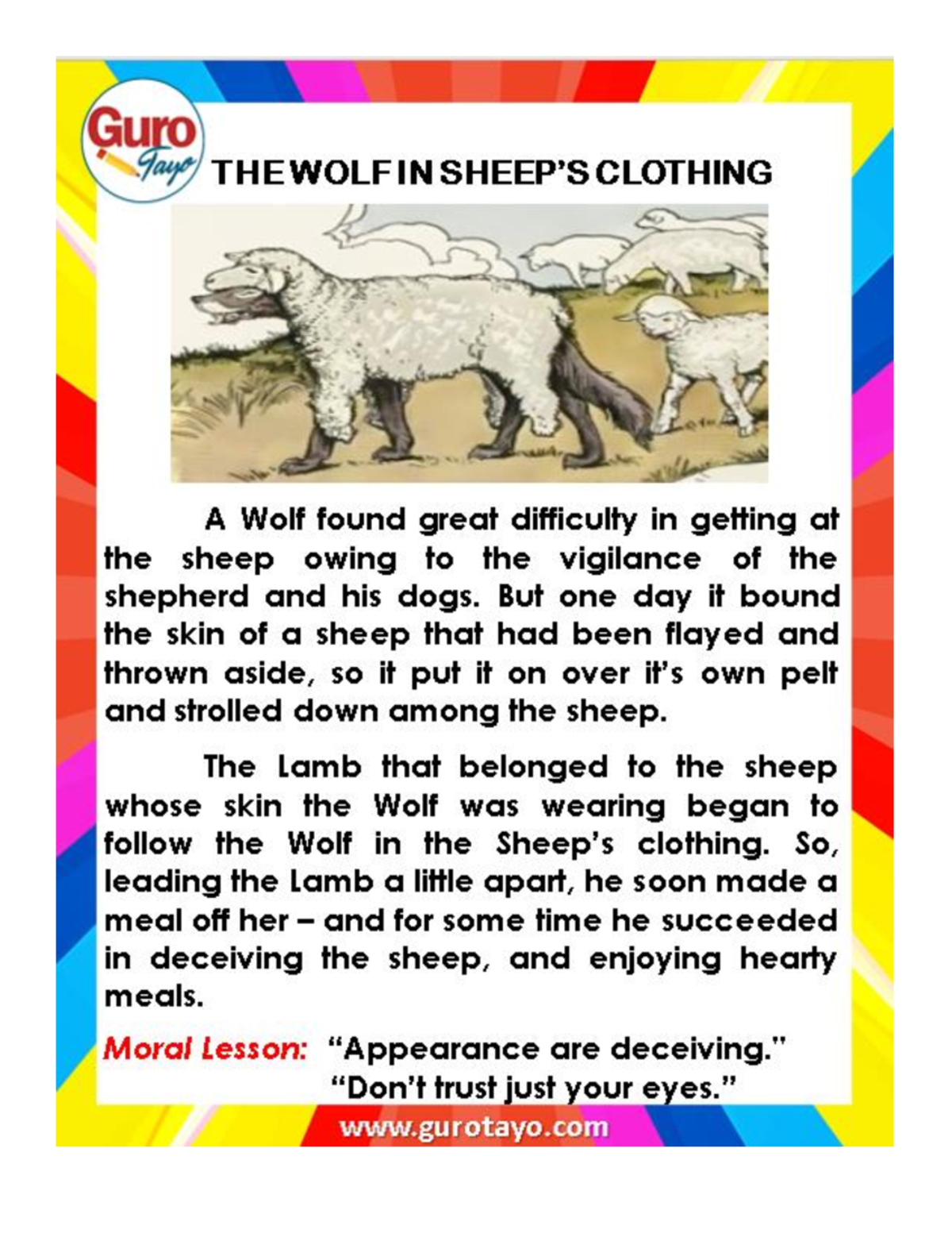 Short Story Fables - Bachelor of Elementary Education - Studocu