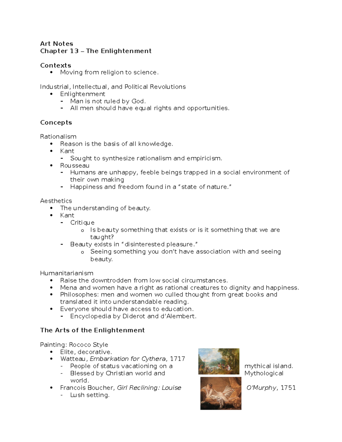 Chapter 13 The Enlightenment - Art Notes Chapter 13 The Enlightenment ...