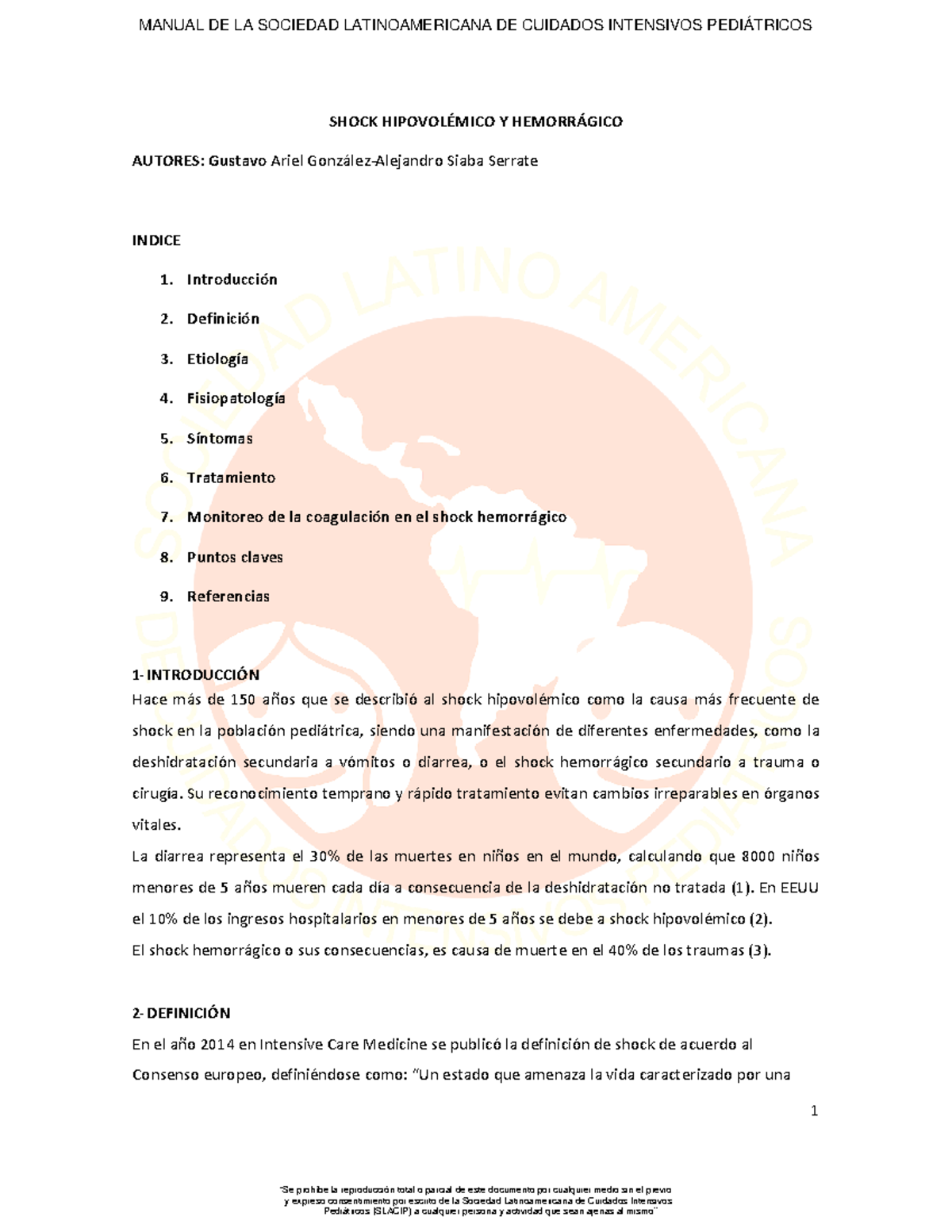 4.3-Shock hipovolemico-Final - 1 SHOCK HIPOVOLÉMICO Y HEMORRÁGICO ...