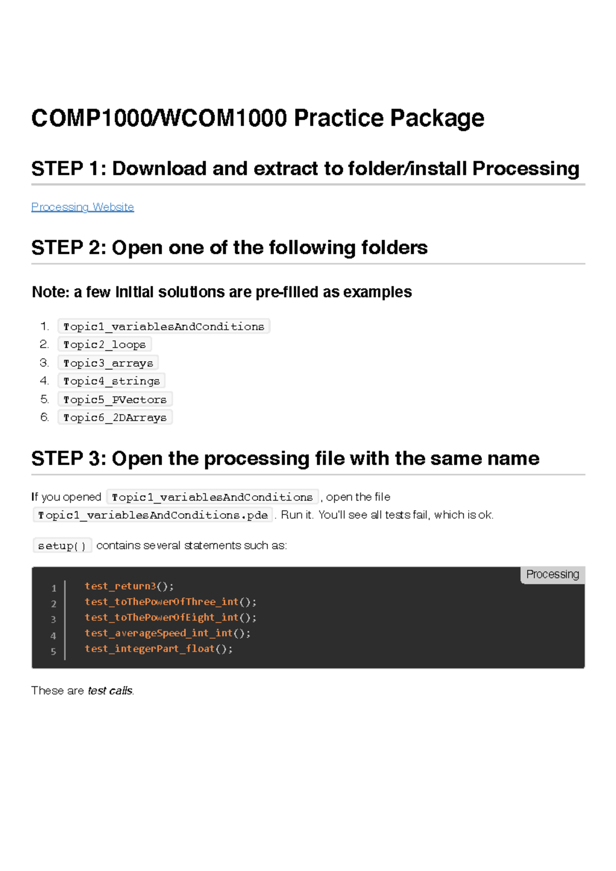 Instructions - notes - Processing Website 1. Topic1 ...