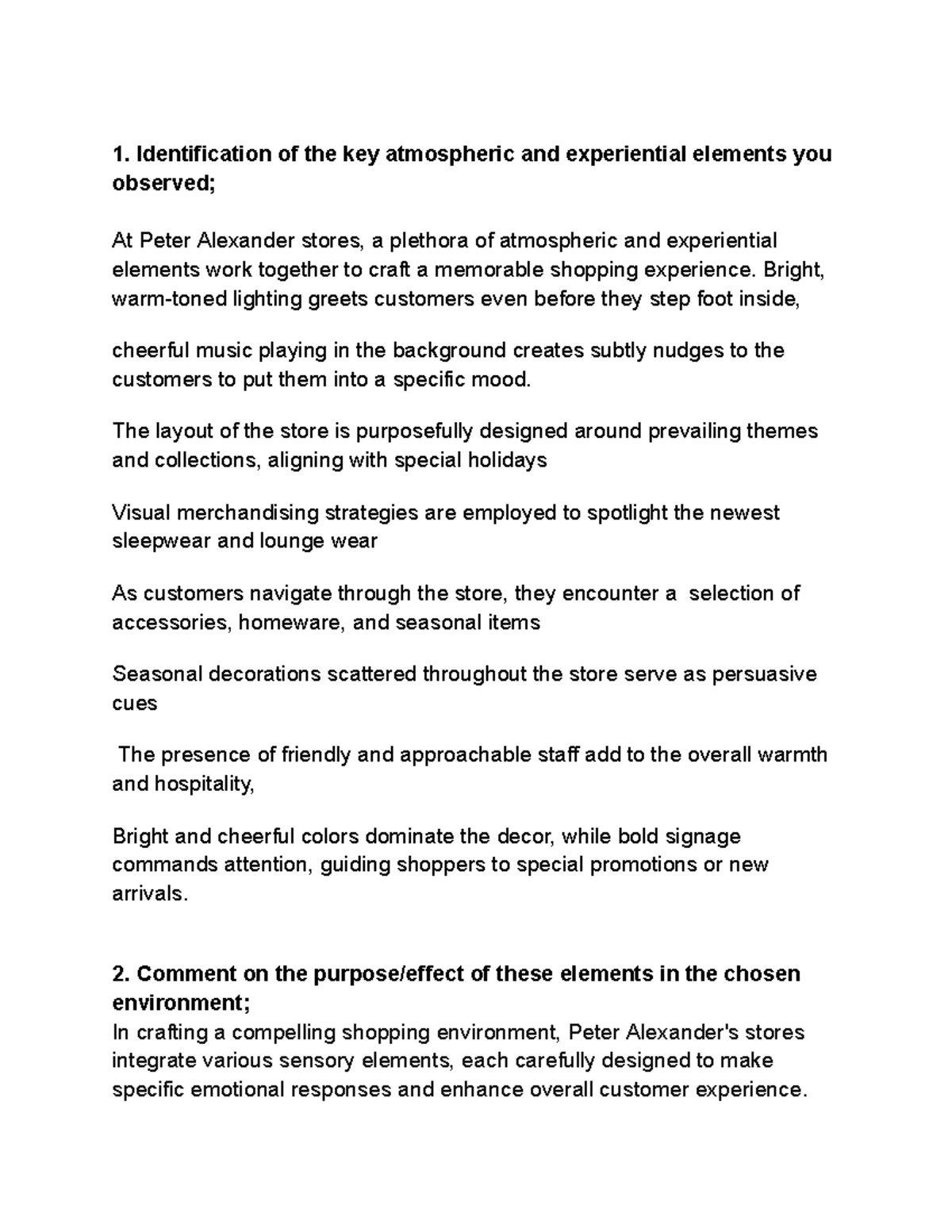 Mark script n - Identification of the key atmospheric and experiential ...