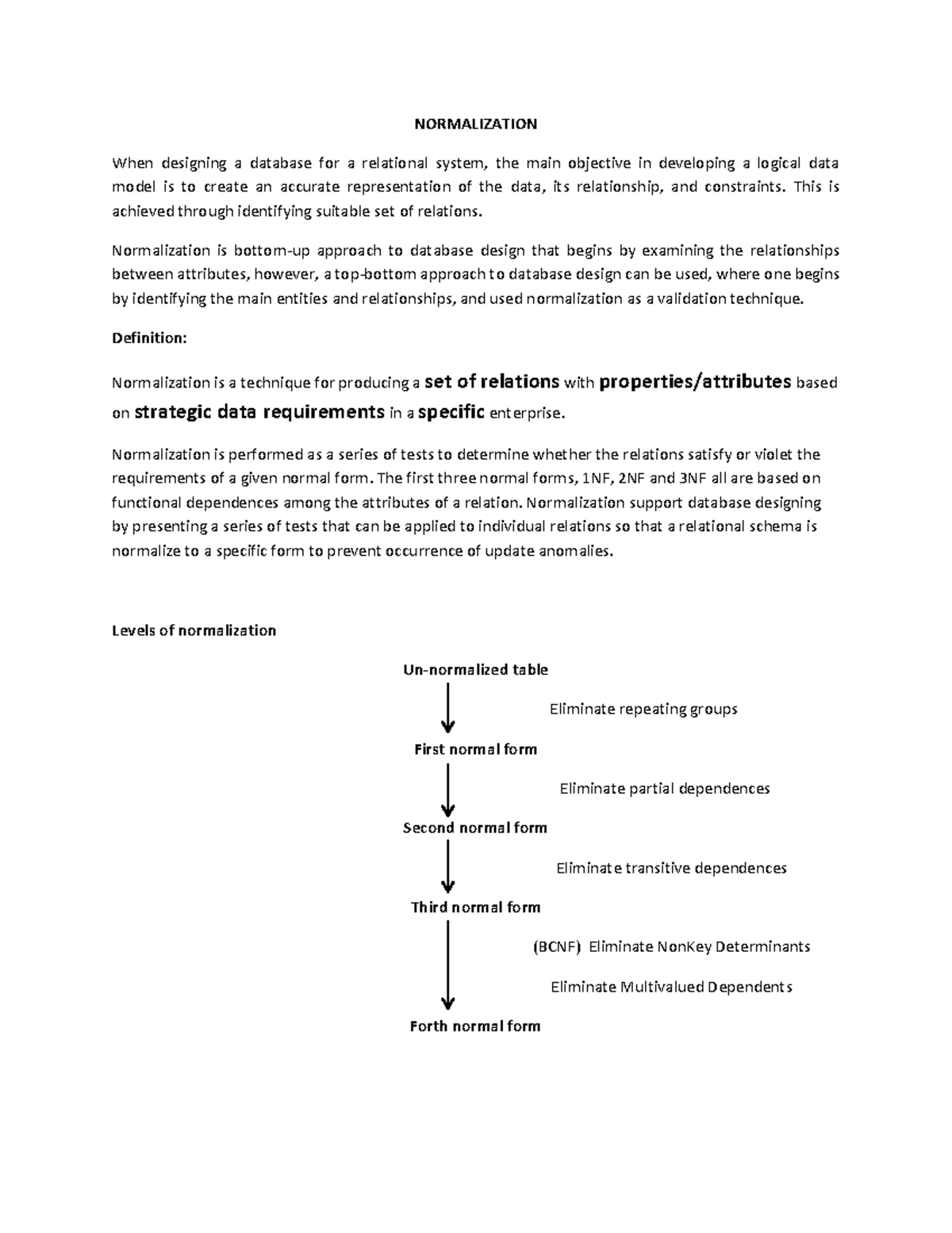 Lecture 03 Normalization - NORMALIZATION When designing a database for ...