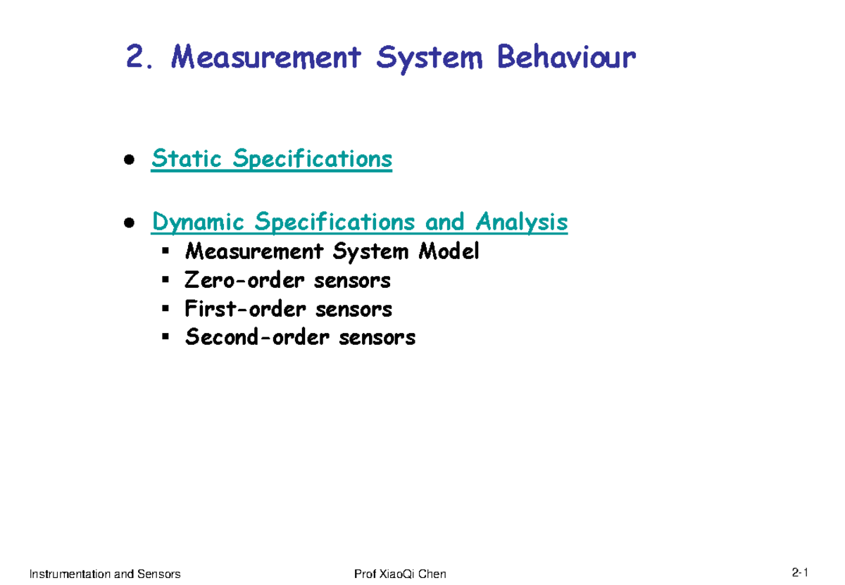 I&S U02 Measurement System Behaviour - 2. Measurement System Behaviour ...