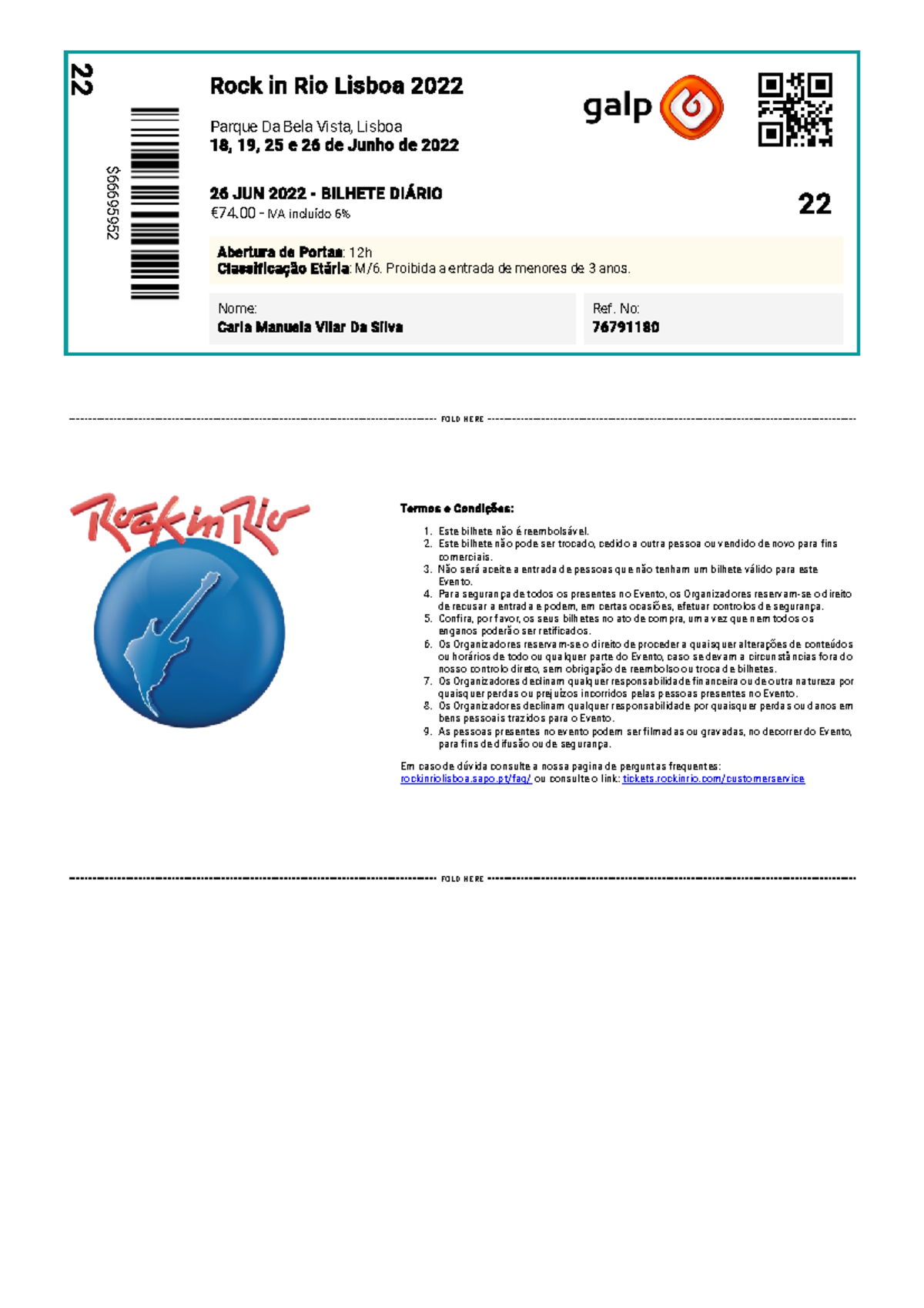 Bilhetes Rockin Rio - So quero premium - $ 2 2 Rock in Rio Lisboa 2022 ...