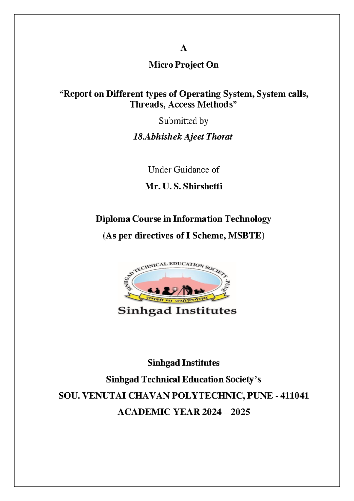Abhi final - .... - A Micro Project On “Report on Different types of ...