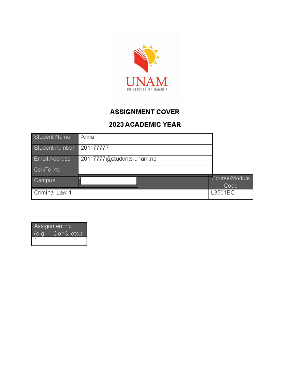 Assignment No1 - Value judgment - ASSIGNMENT COVER 2023 ACADEMIC YEAR ...