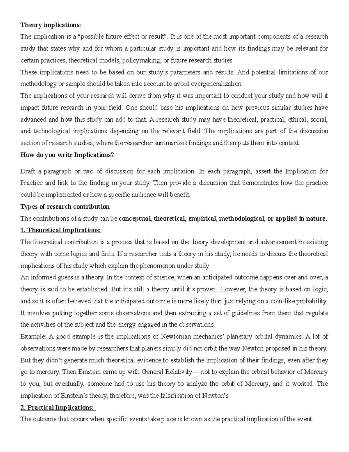 Implications significance - Theory implications: The implication is a ...