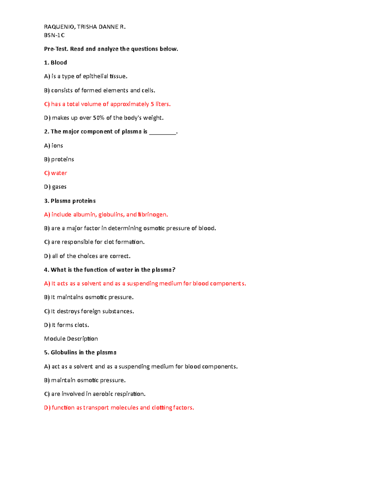Anaphy- Blood Activity - RAQUENIO, TRISHA DANNE R. BSN-1C **Pre-Test ...