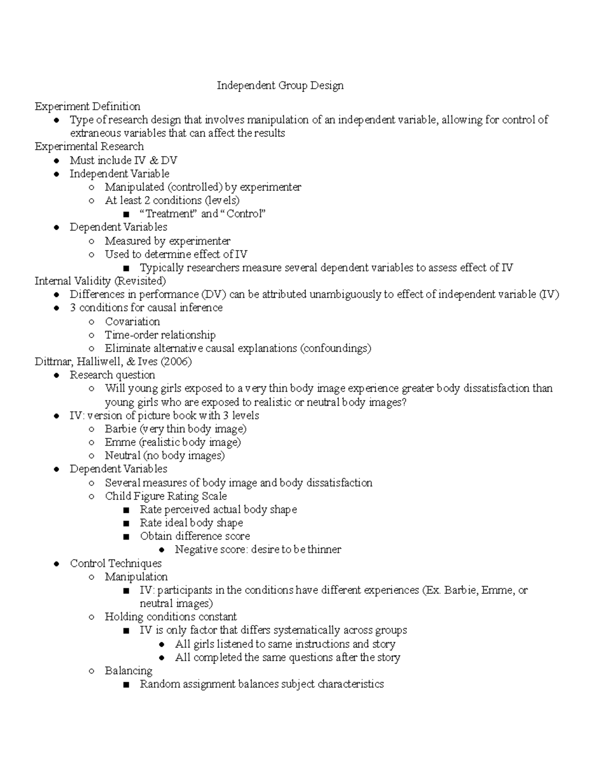 Research Methods Independent Groups Design - Independent Group Design ...
