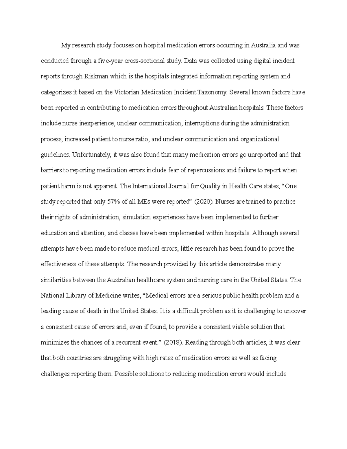 Database Search Paper - My research study focuses on hospital ...