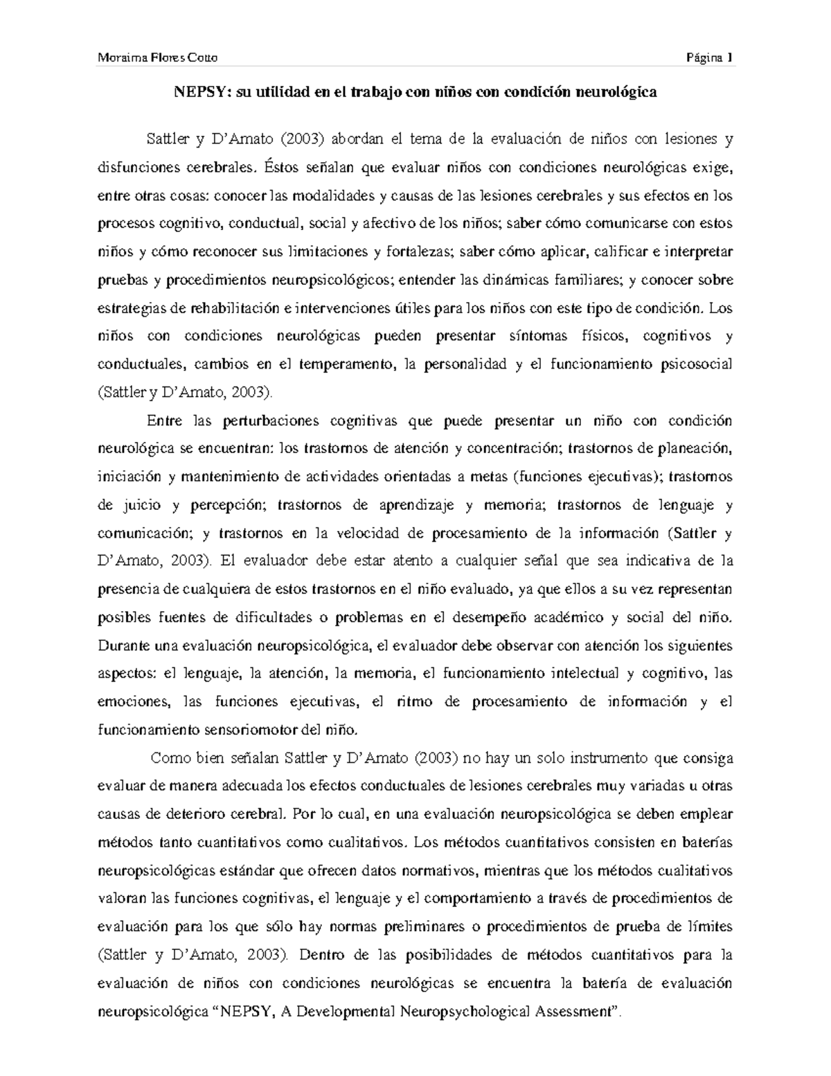 Nepsy - Descripción de pruebas - NEPSY: su utilidad en el trabajo con ...