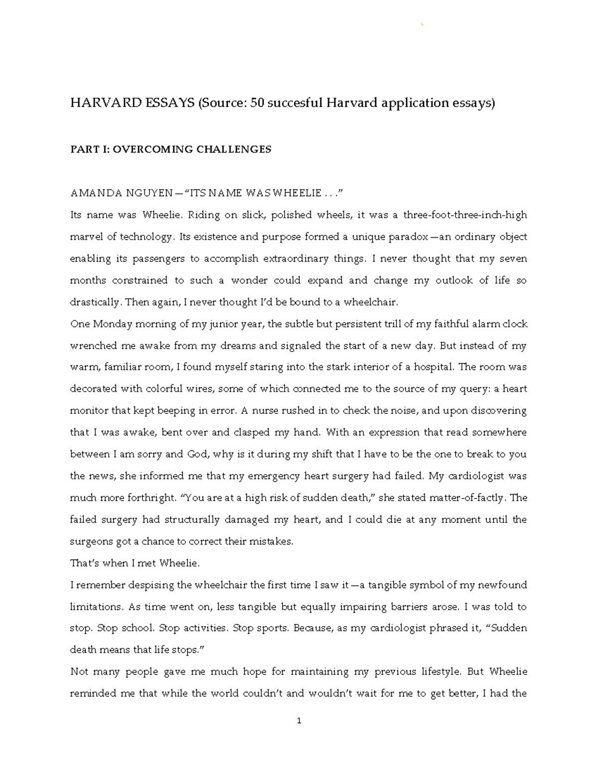 Harvard Essays - HARVARD ESSAYS (Source: 50 succesful Harvard ...