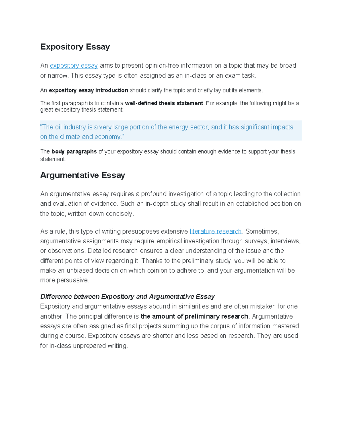 Types of essays - Expository Essay An expository essay aims to present ...