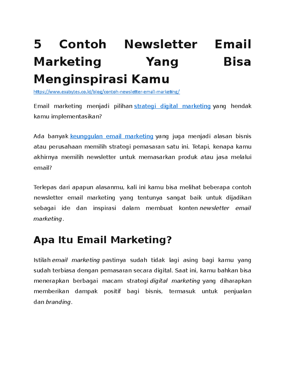 5 Contoh Newsletter Email Marketing Yang Bisa Menginspirasi Kamu ...