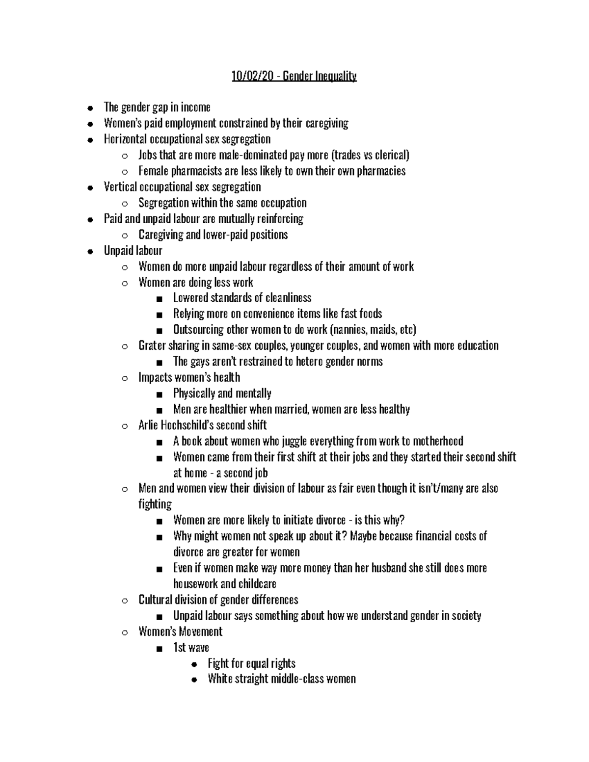 Reading Material - Gender Inequality (ch. 8) - 10/02/20 - Gender ...