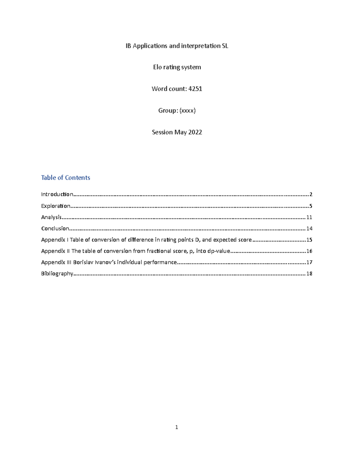 IA Math Daniel ELO system - IB Applications and interpretation SL Elo ...