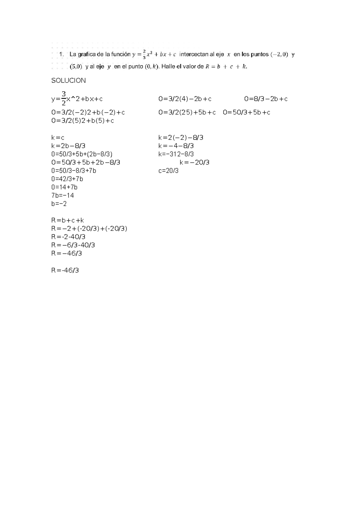 Ejercicio 1 Semana 15 Session 2 SALA2 - MATEMÁTICA BÁSICA - 1. La grafica de la función y - Studocu