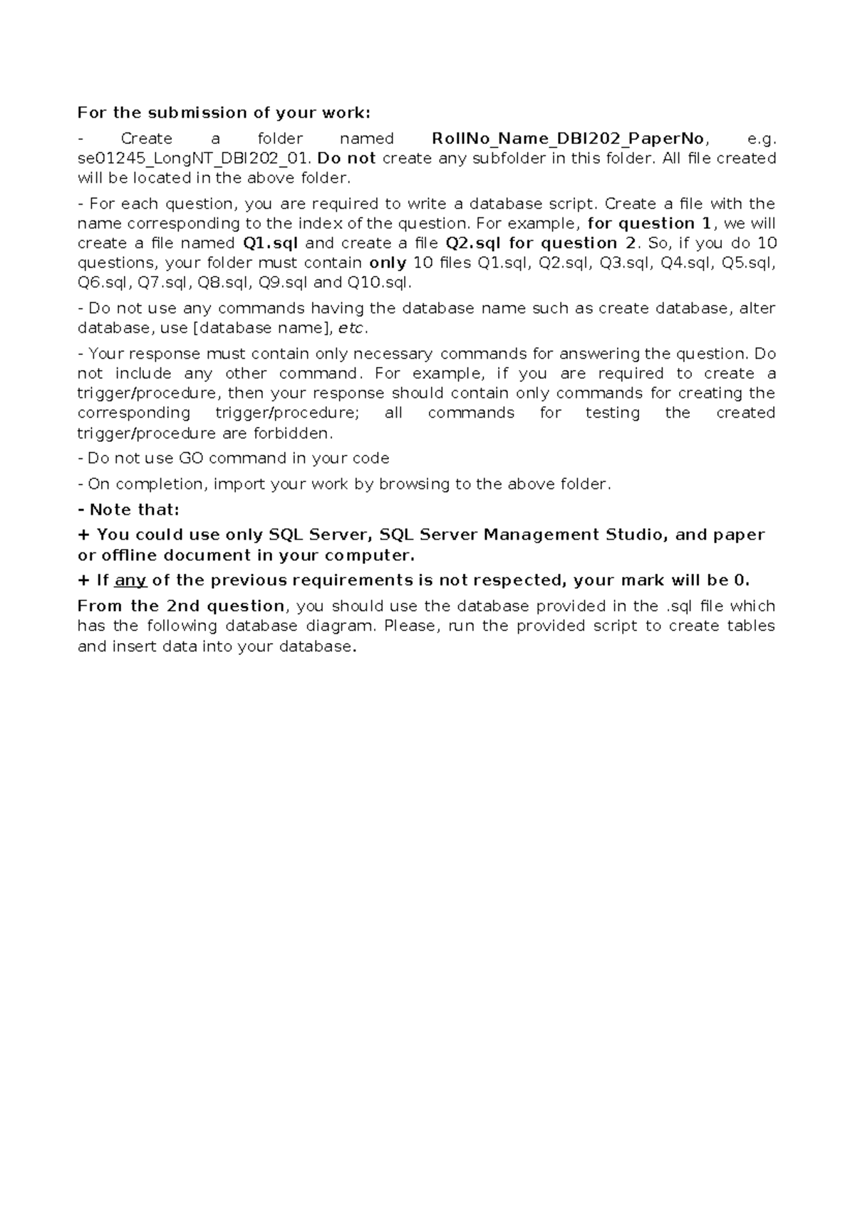 First Page - dawd - For the submission of your work: Create a folder ...