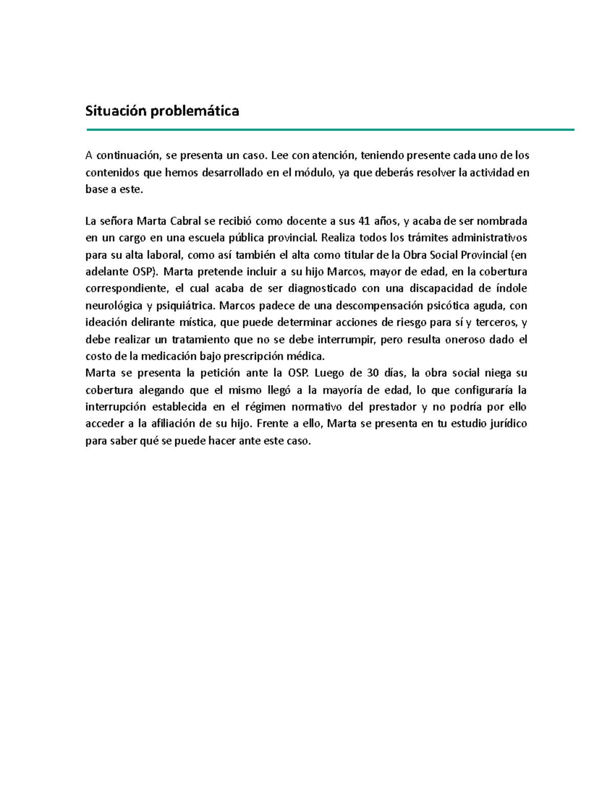 TP - Situación problemática - Situación problemática A continuación, se ...