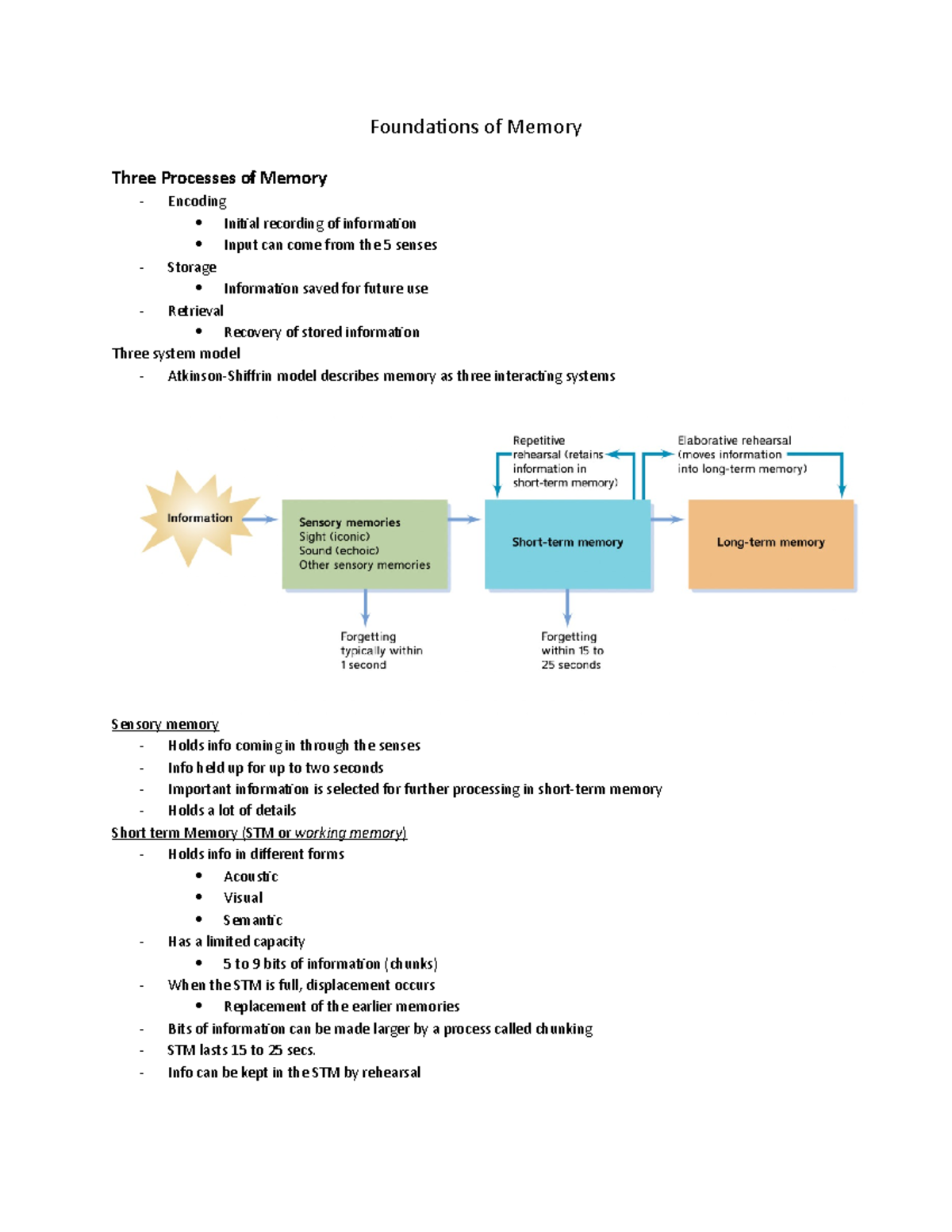 Foundations of Memory - These are the lecture notes for Introduction to ...