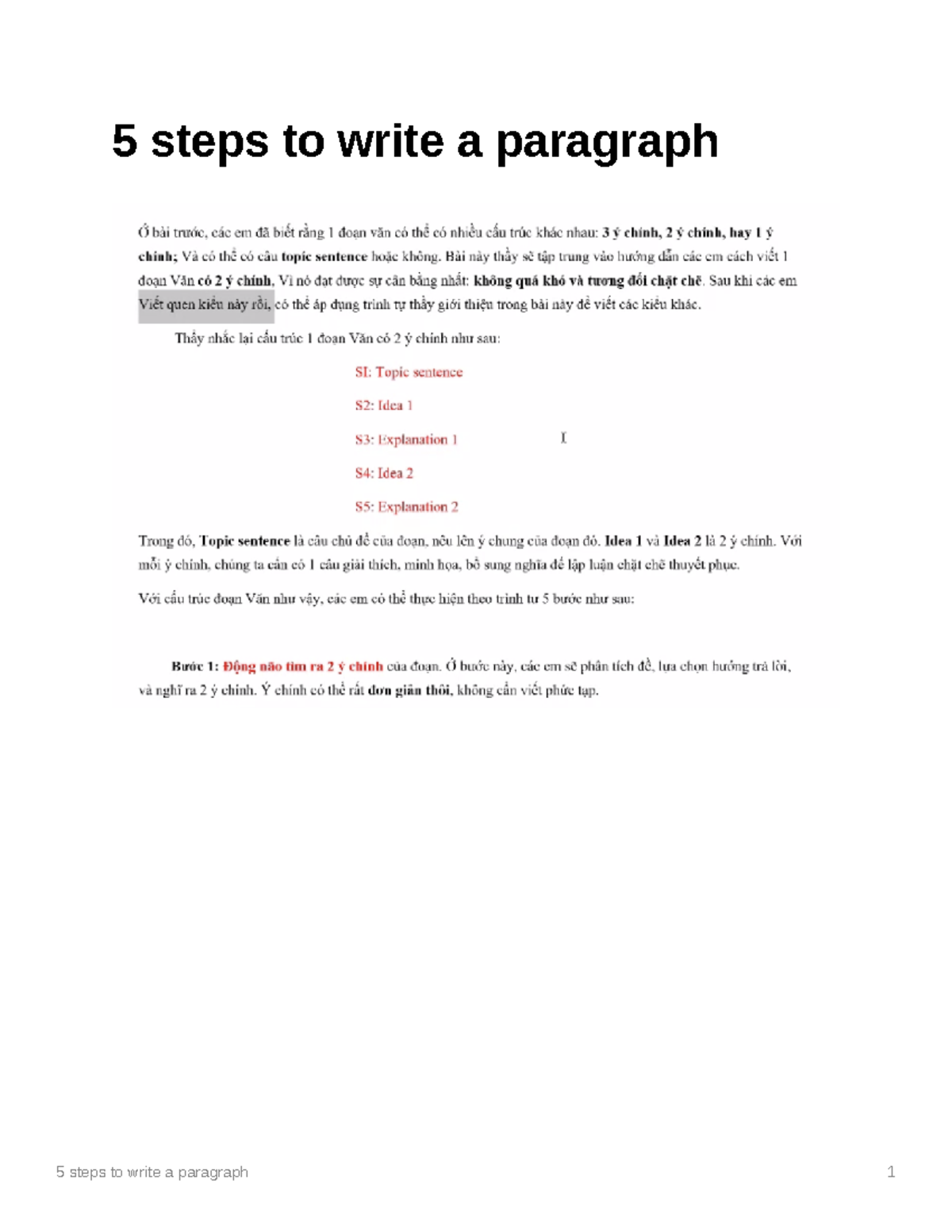5 steps to write a paragraph - English - 7. trích nguồn 1. Task ...