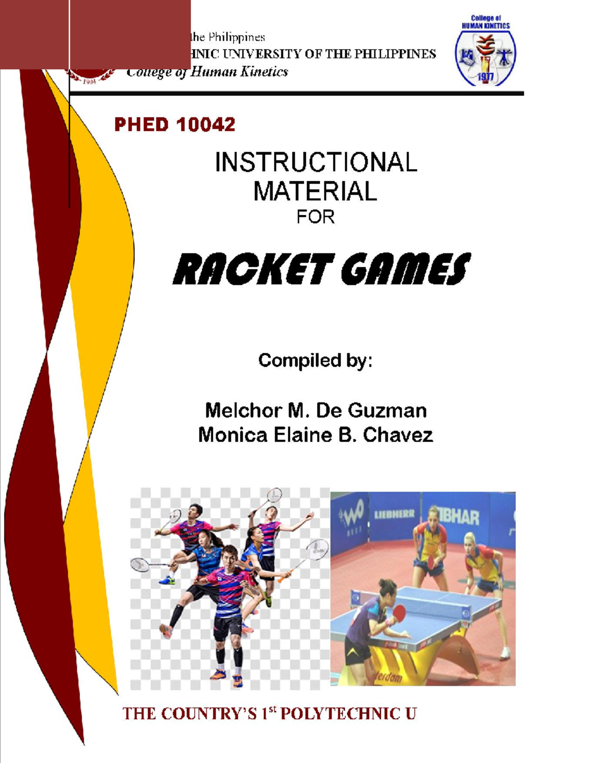 IM for Racket Games badmonton - College of Human Kinetics CHK / PE IV ...