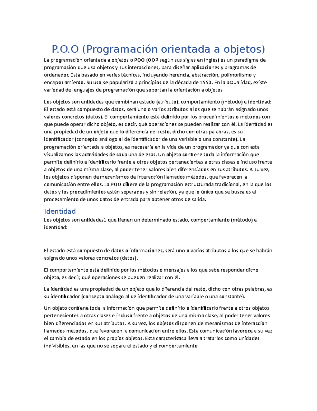 Poo - poo - P.O (Programación orientada a objetos) La programación ...