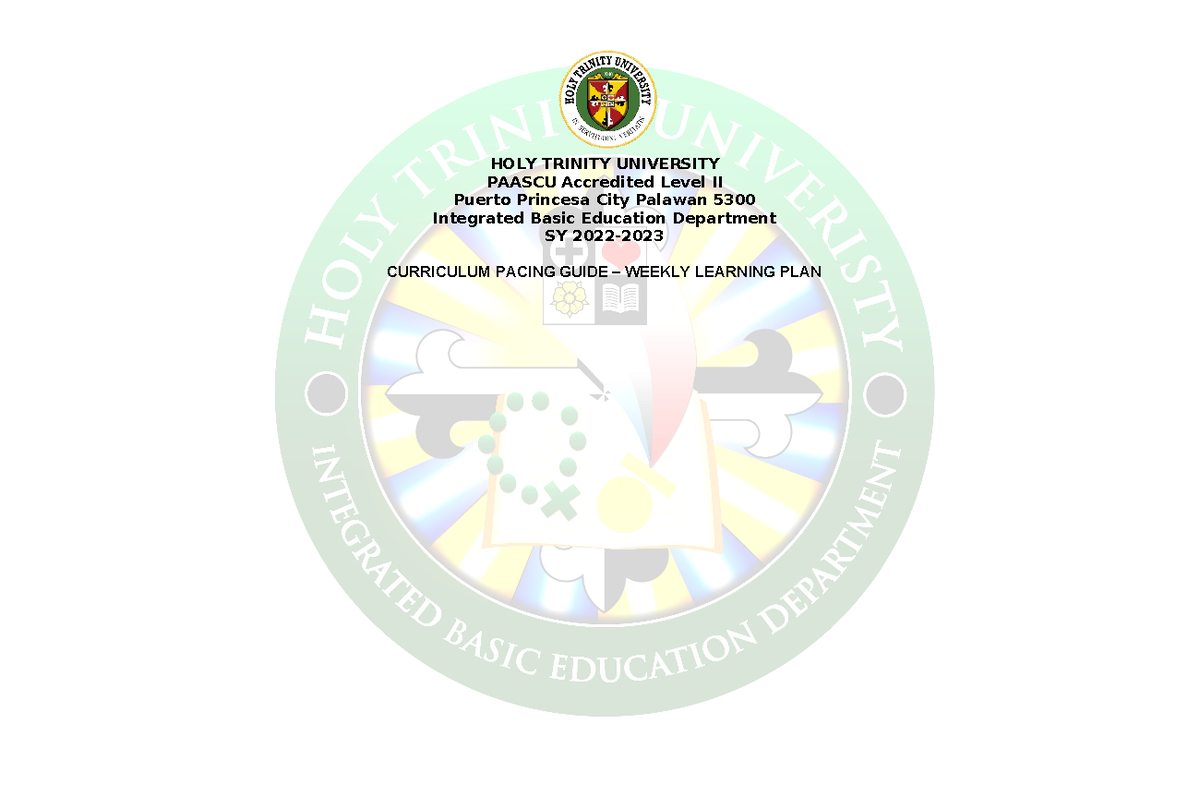 PE9 W1 CPG Weekly Learning Plan - HOLY TRINITY UNIVERSITY PAASCU ...