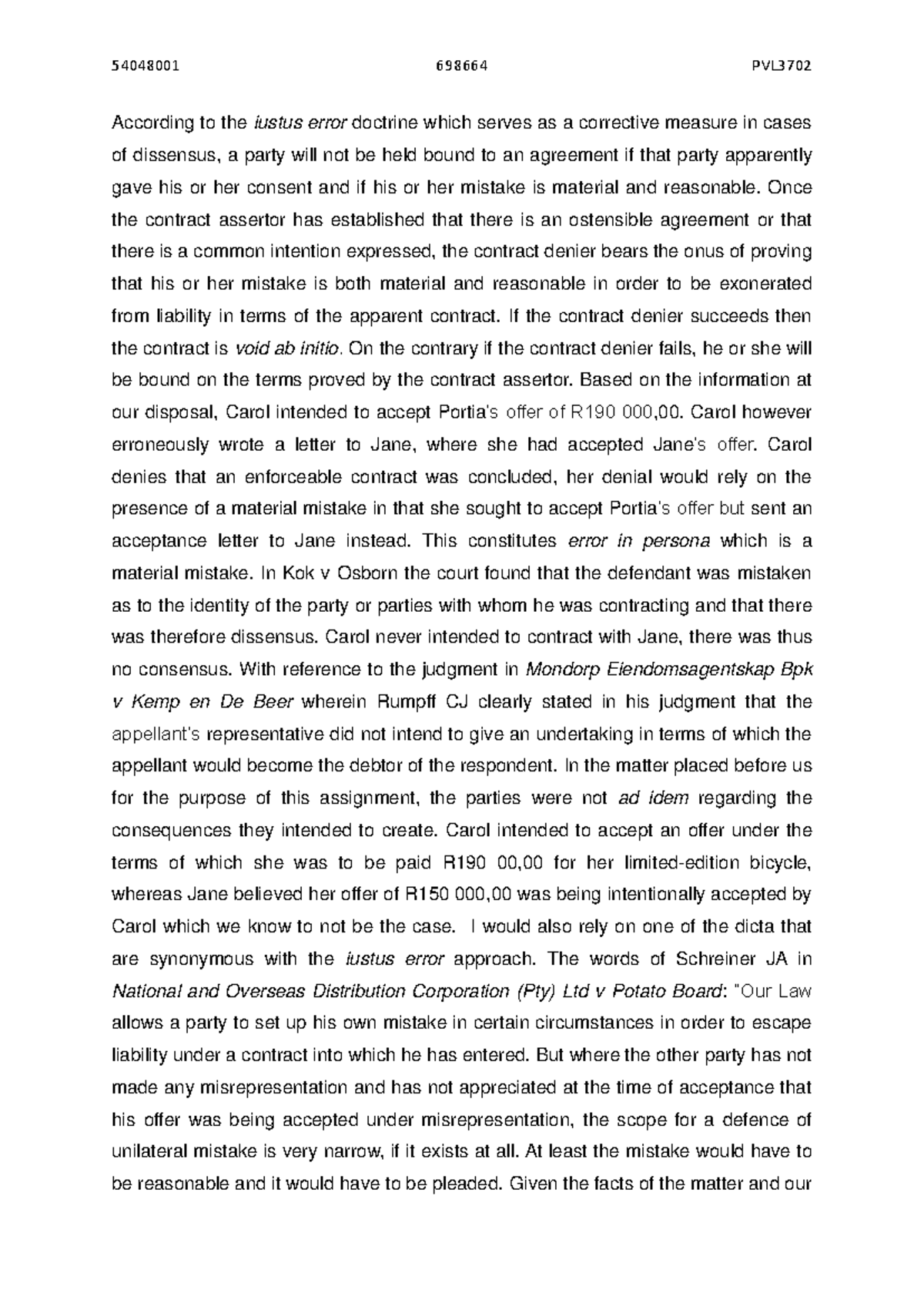 54048001 - 698664 - PVL3702 - 54048001 698664 PVL According to the ...