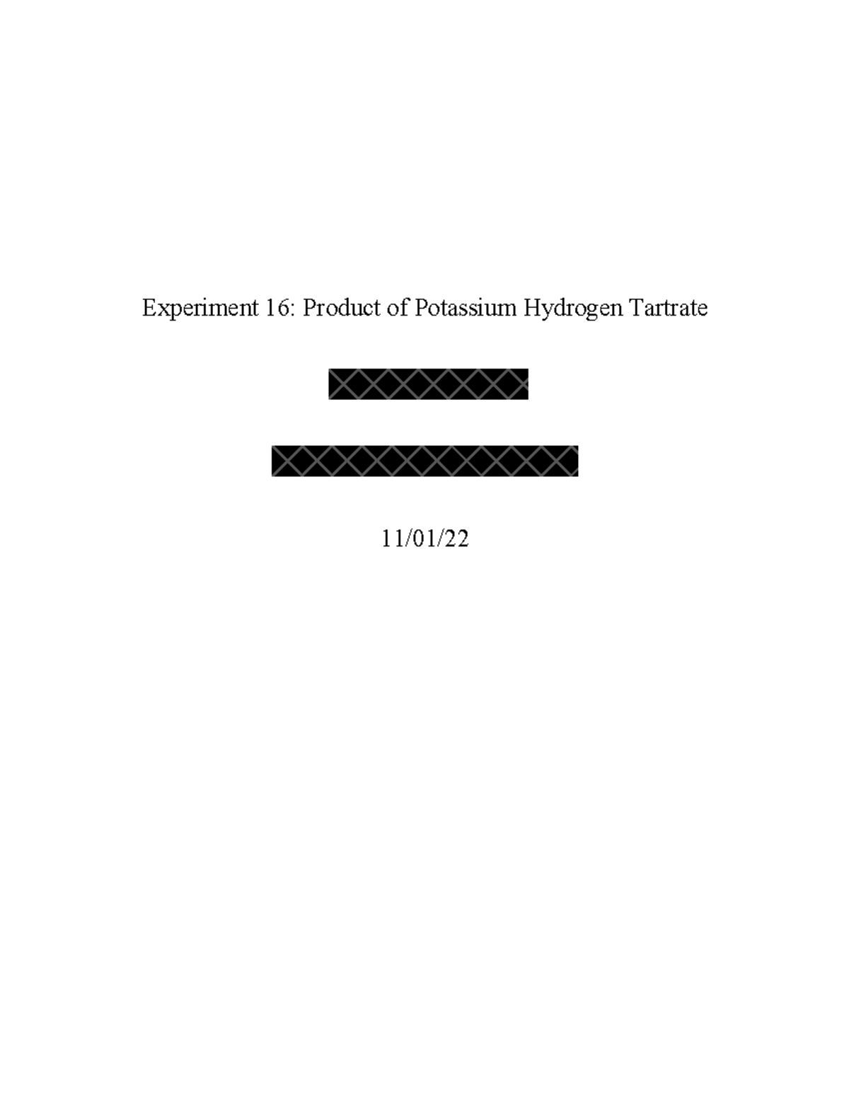 Lab report Solubility product of potassium hydrogen tartrate ...