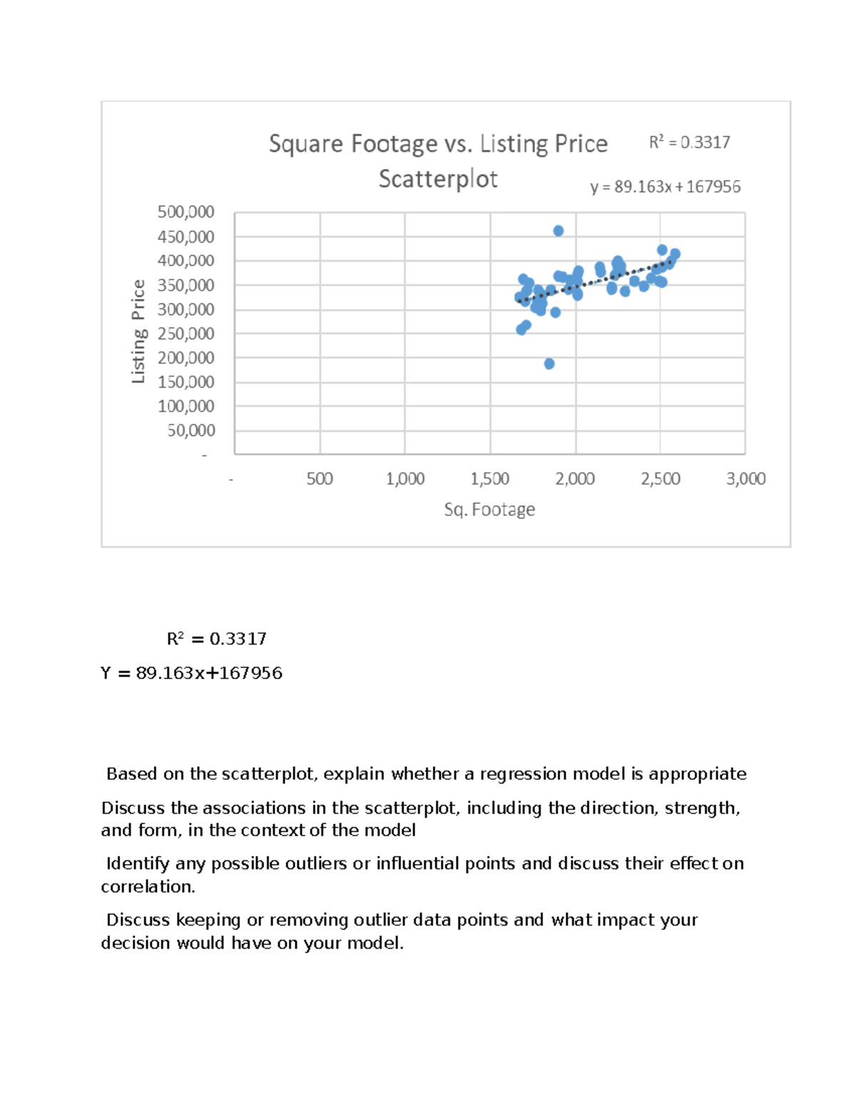 Math 240 - Math 240 assignment 4 - math240 - R 2 = 0. Y = 89+ Based on ...