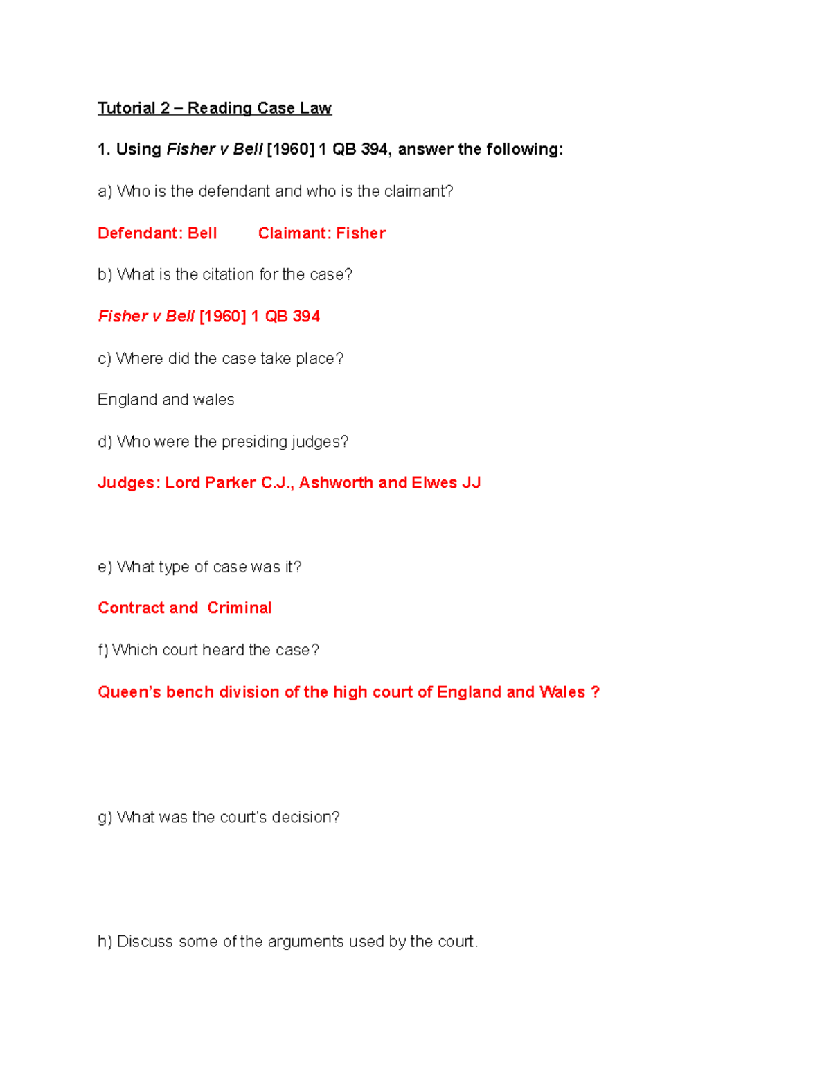 Tutorial 2 (legal methods) - **Tutorial 2 – Reading Case Law Using ...