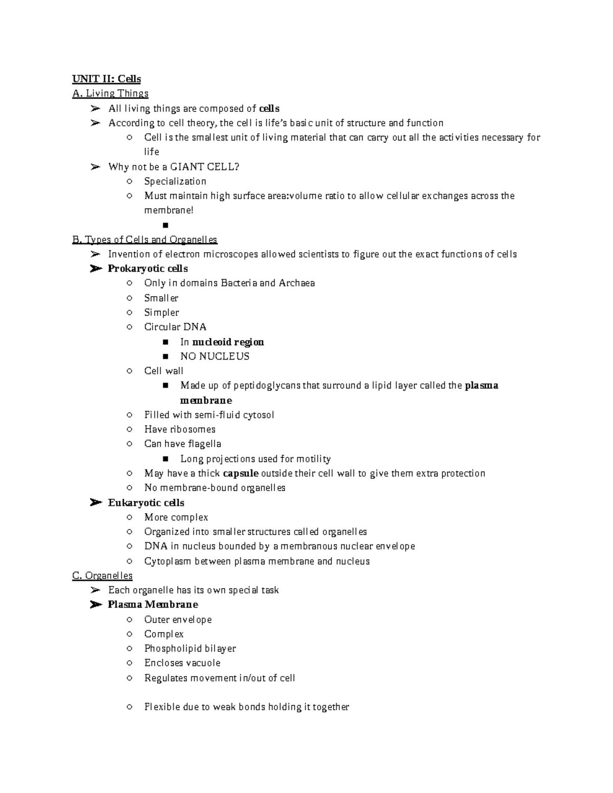 UNIT II Cell Structure and Function - Google Docs - UNIT II: Cells A ...