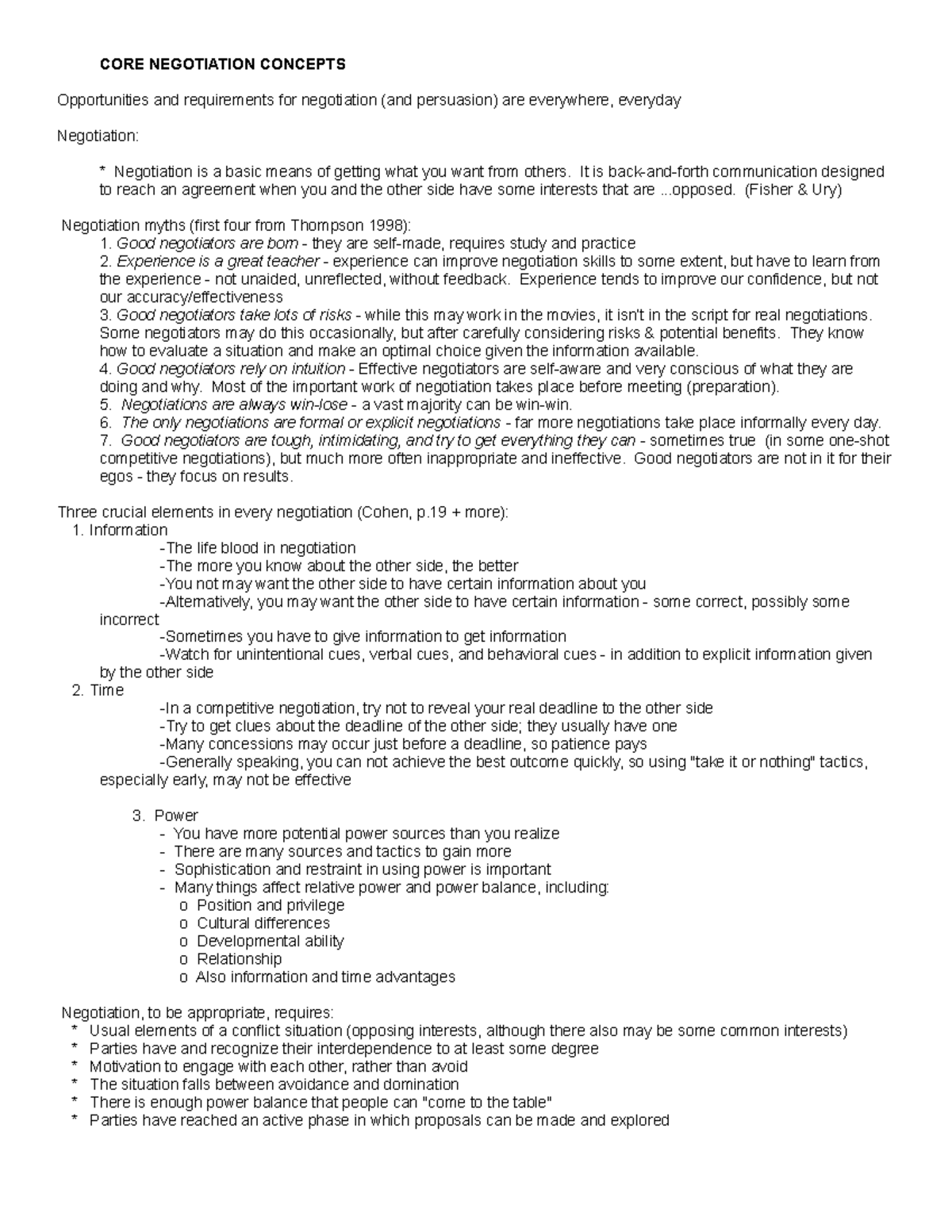 CORE Negotiation Concepts - CORE NEGOTIATION CONCEPTS Opportunities and ...