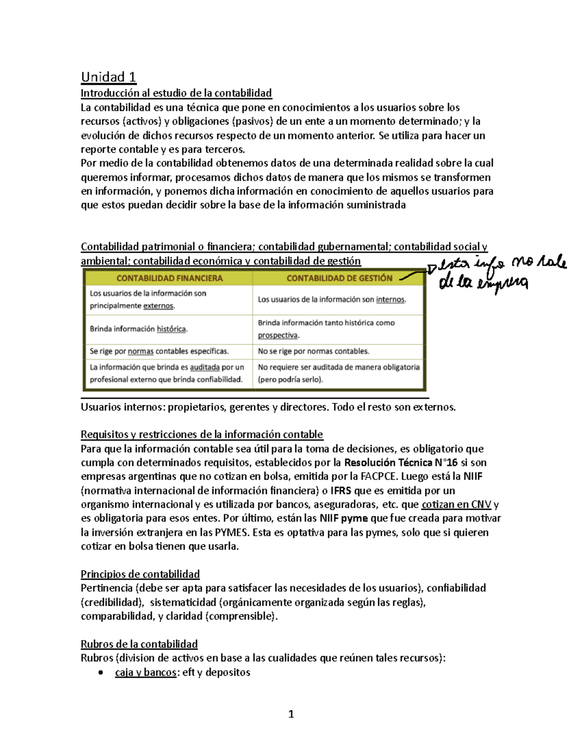 Resumen Contabilidad 1 - Unidad 1 Introducción al estudio de la contabilidad La contabilidad es ...