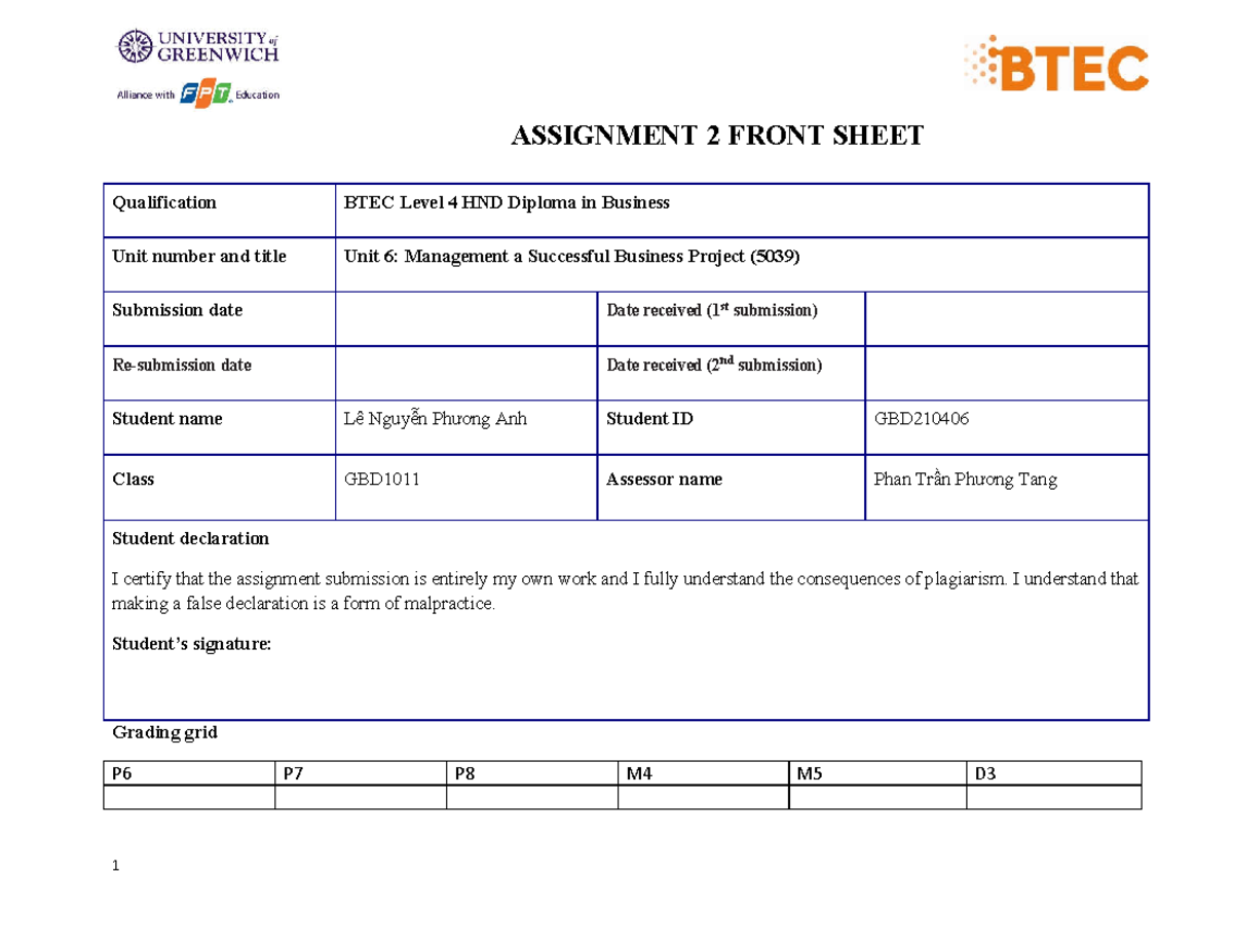 5039 Assignment 2 anhlnpgbd 210406 redo - ASSIGNMENT 2 FRONT SHEET ...