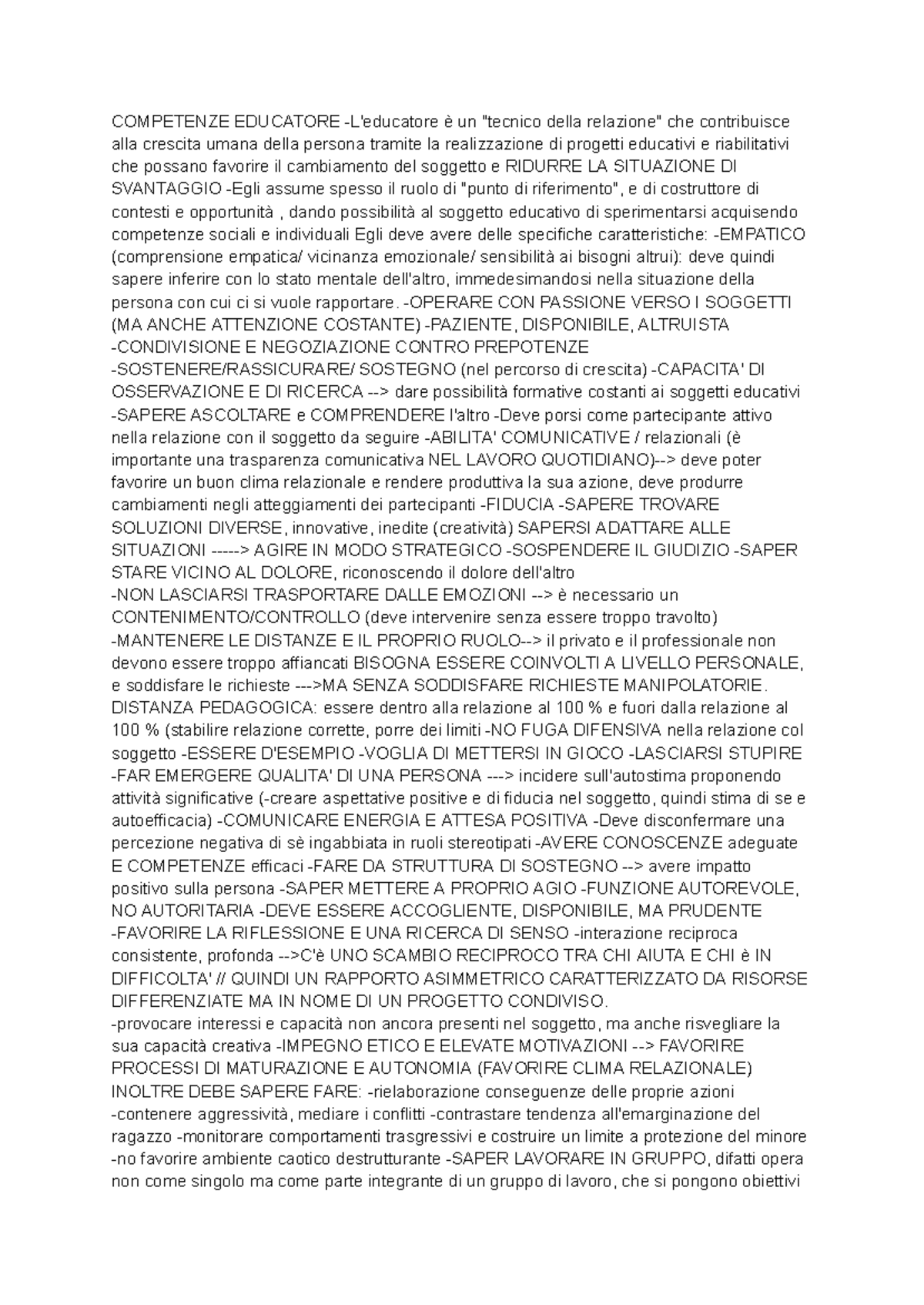 Le competenze dell'educatore - COMPETENZE EDUCATORE -L'educatore è un ...