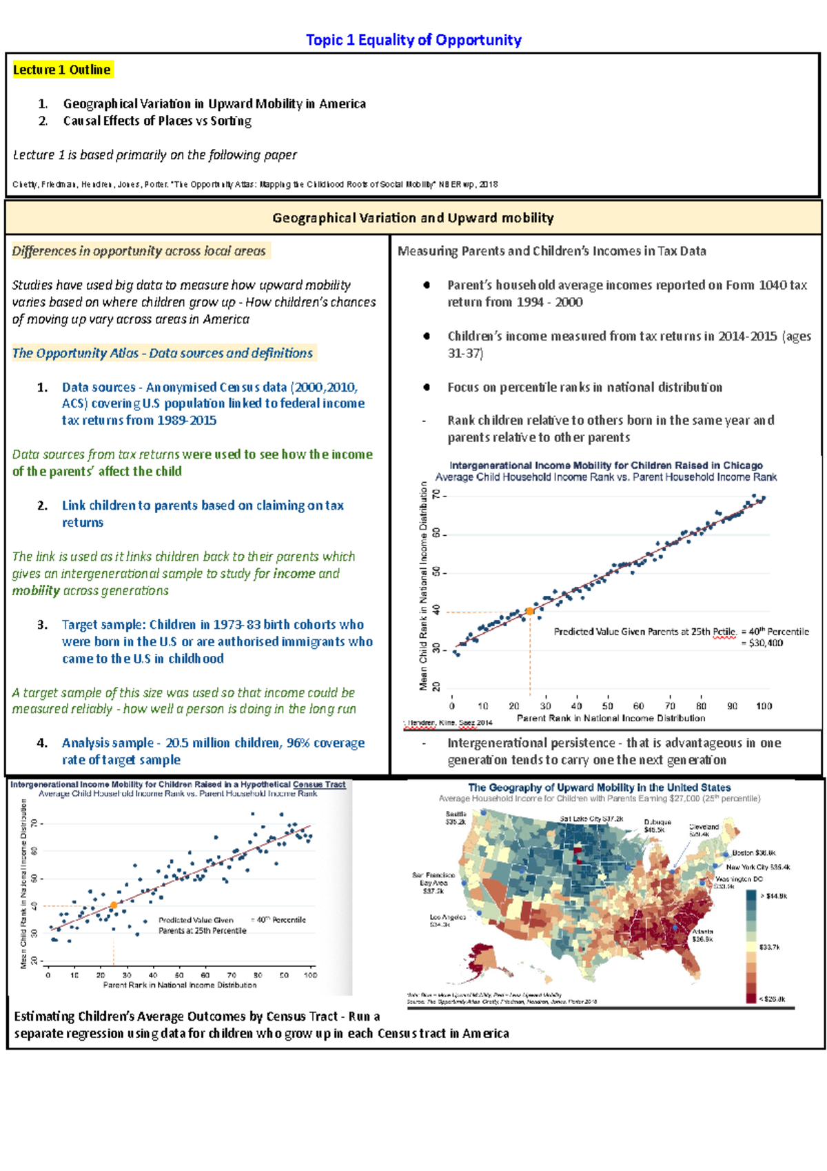 Big Data notes - Topic 1 Equality of Opportunity Lecture 1 Outline ...