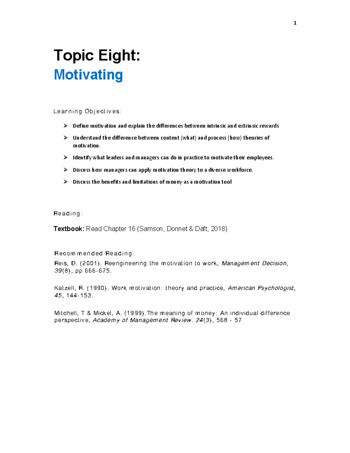 Topic 8 - this is week 8 lecture notes and slides - Topic Eight ...