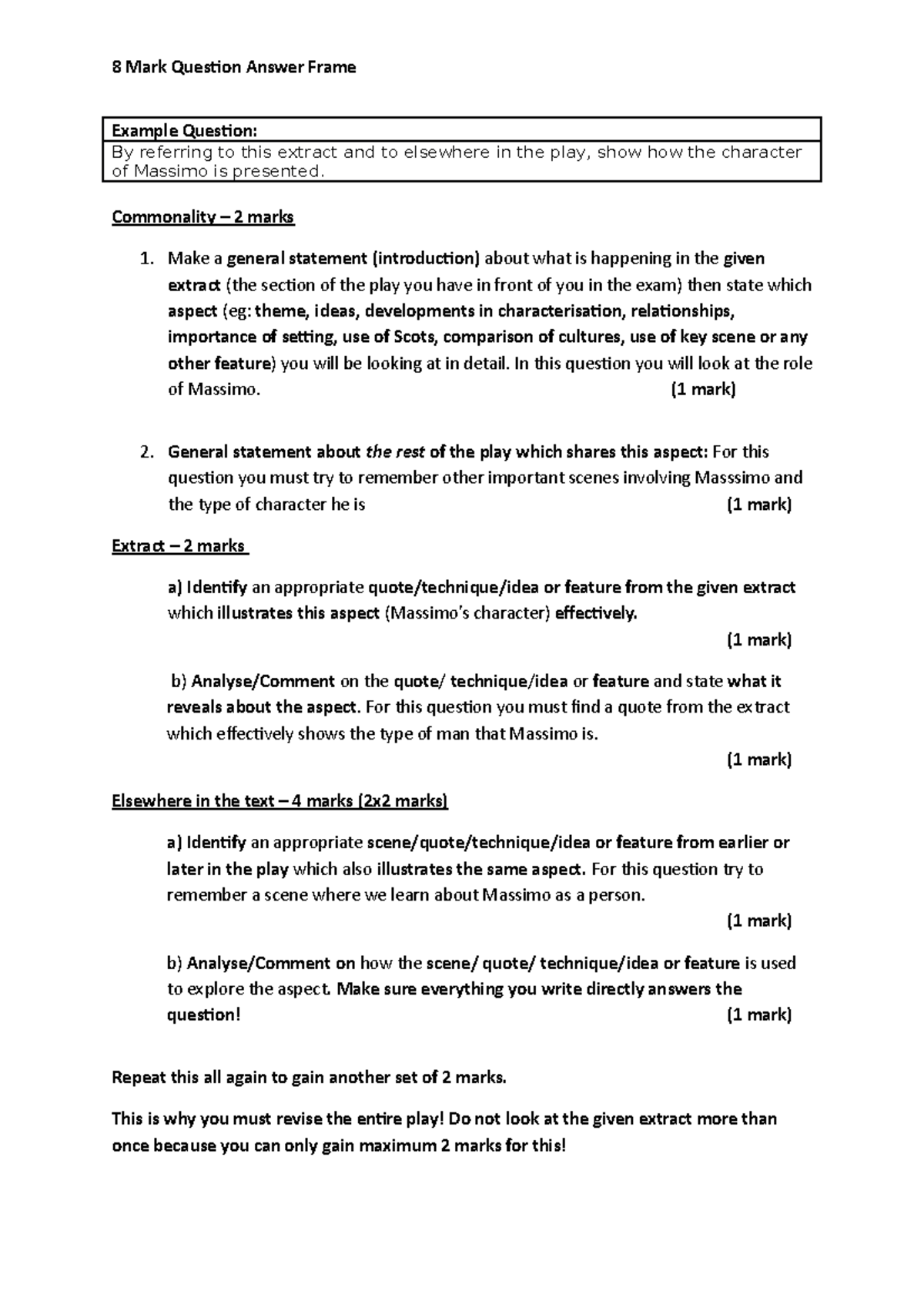 8 mark question answer frame - 8 Mark Question Answer Frame Example ...