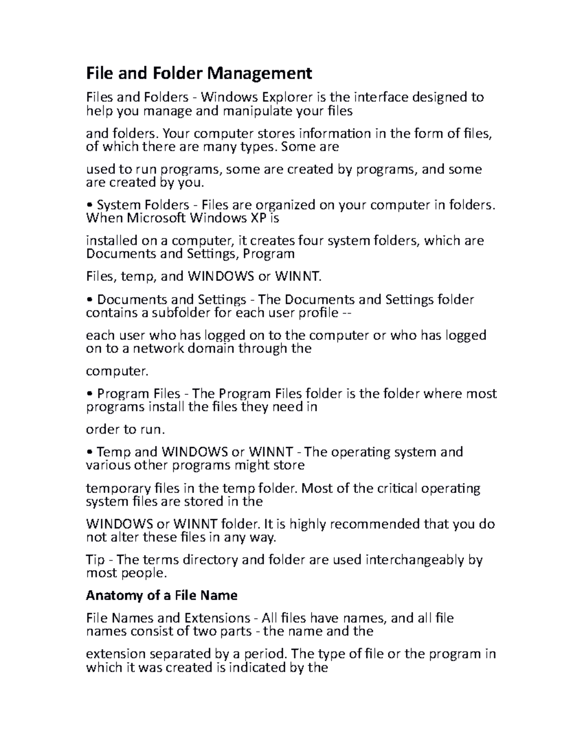 File and Folder Management - File and Folder Management Files and ...