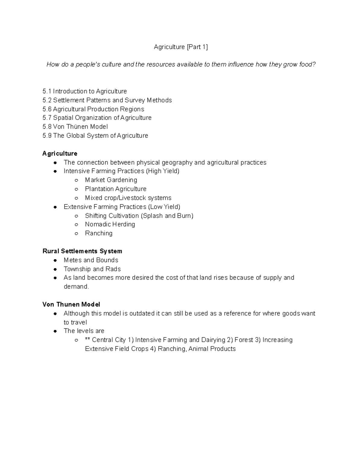 Agriculture Notes [Part 1] - Agriculture [Part 1] How do a people’s ...