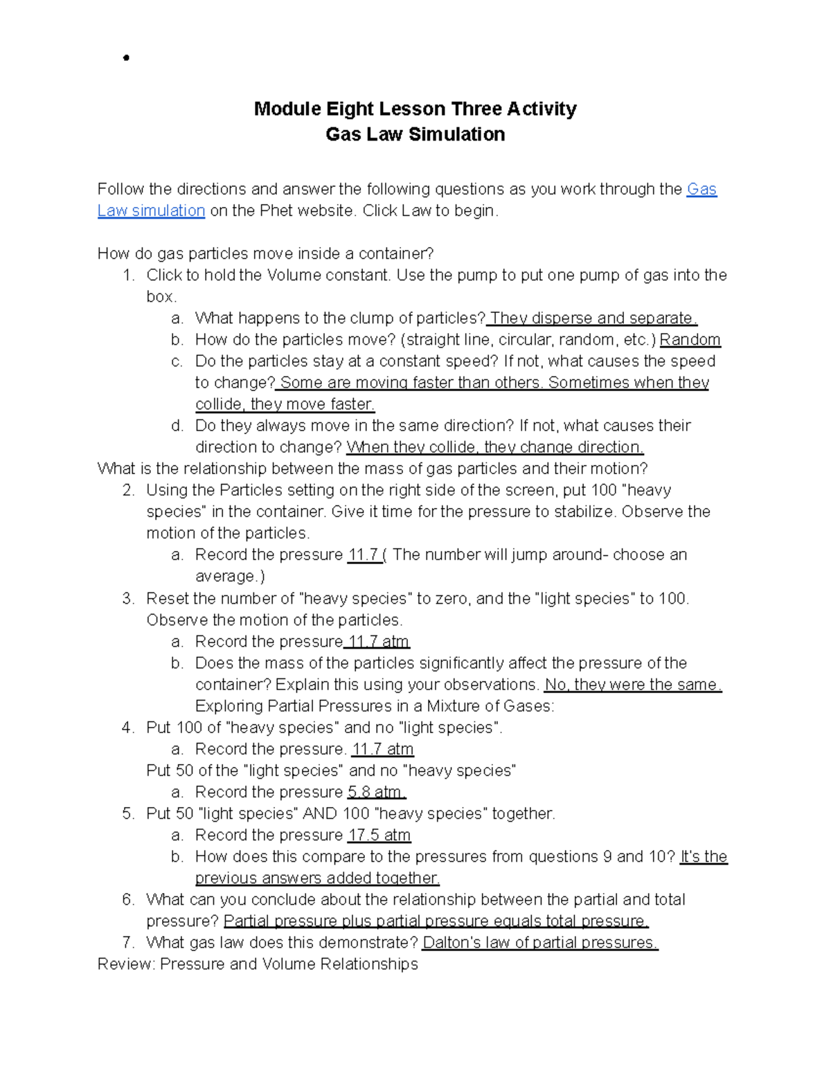 Copy of Chemistry-M8L3Activity - Module Eight Lesson Three Activity Gas ...