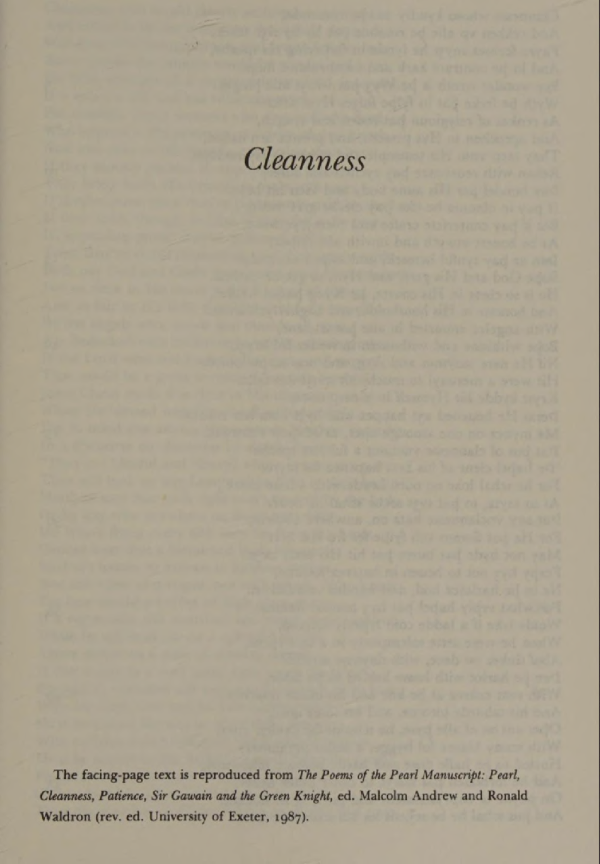 Cleanness medeval poem - Cleanness The text is reproduced from The ...